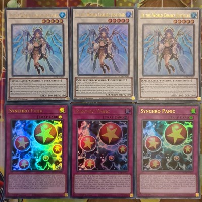 3 x BLTR-EN089/EN037 Ib the World Chalice Justiciar/Synchro Panic 1st ...