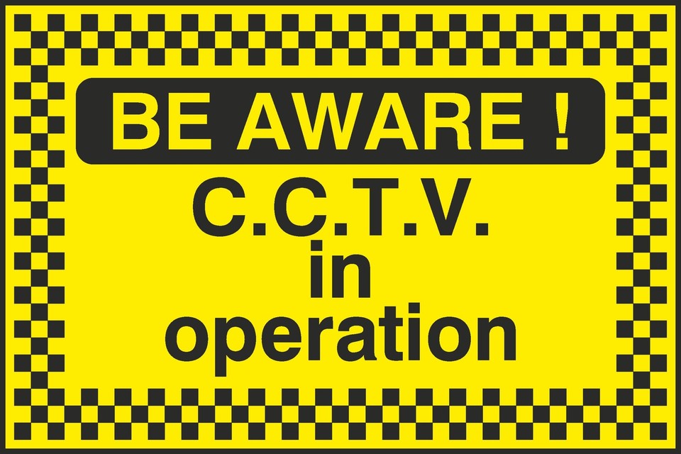 CCTV In Operation Self Adhesive Sticker Signs Caution Warning Danger ...