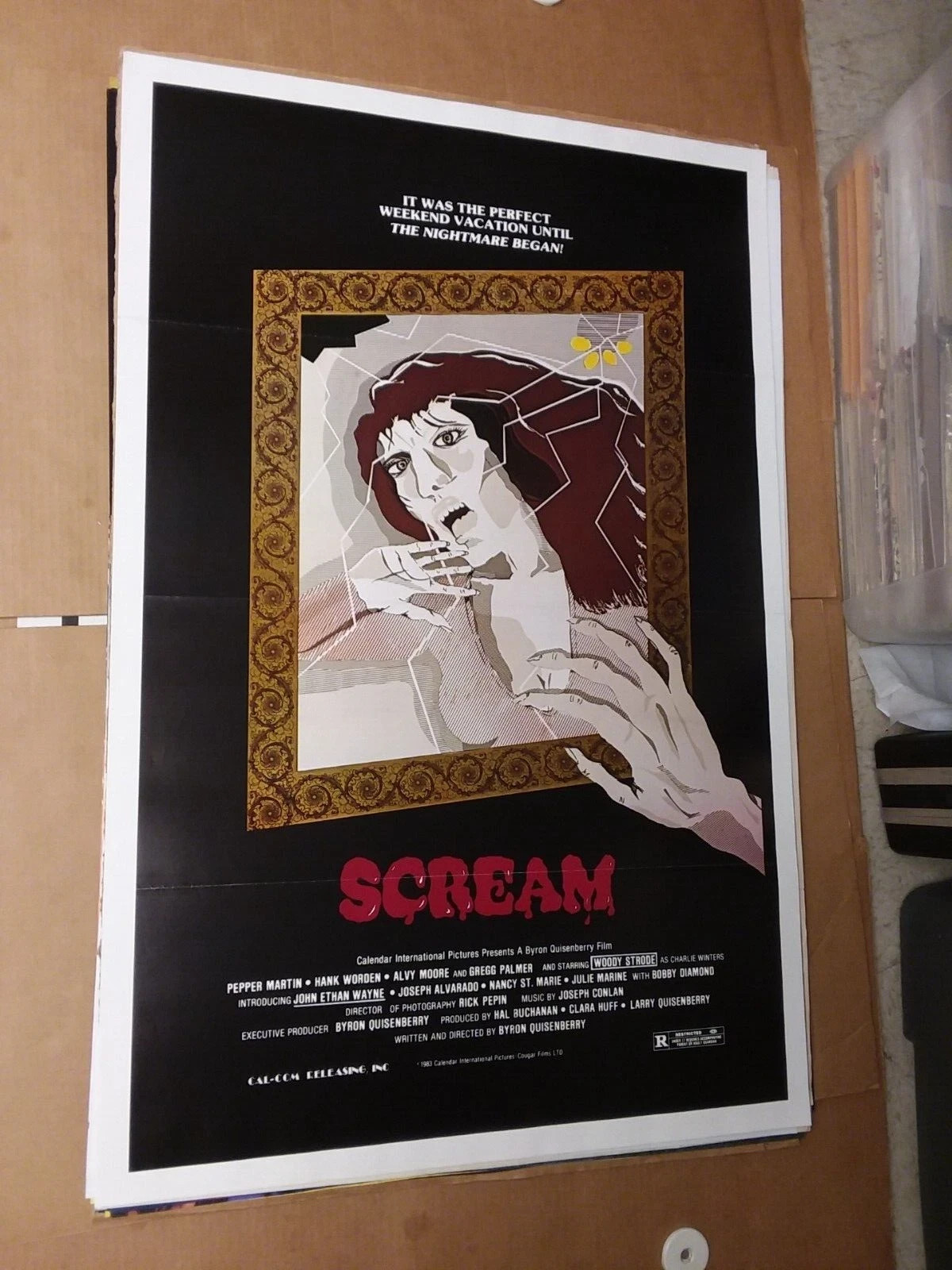 Lot of 3 HORROR SLASHER Tri-Folded 27x41 orig movie theater posters ...