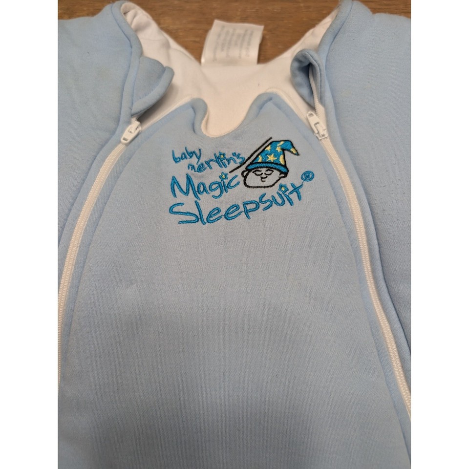 Baby Merlins Magic Sleepsuit Light Blue Sleeper Large 6-9 Months 18-21 ...
