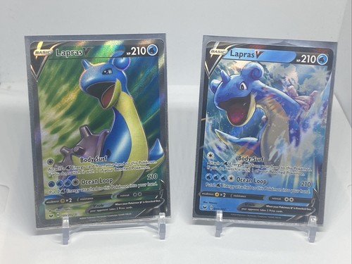 Lapras V 189/202 & 49/202 Sword & Shield NM Full Art Ultra Rare Pokemon ...