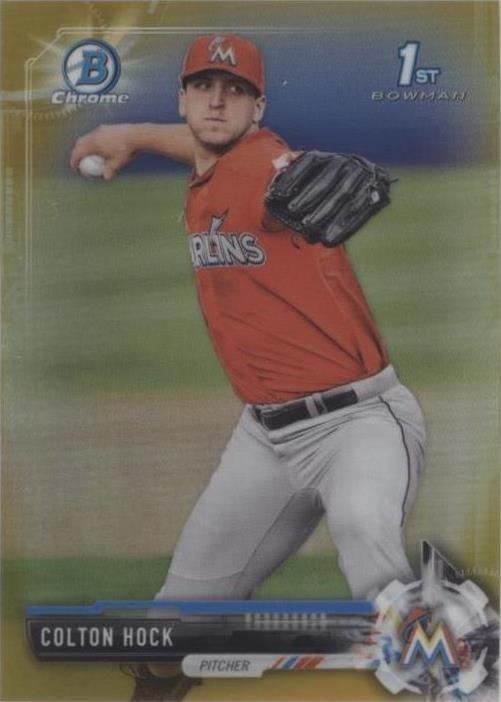 2017 Bowman Draft - Chrome Colton Hock #BDC-196 Gold Refractor /50 (RC ...