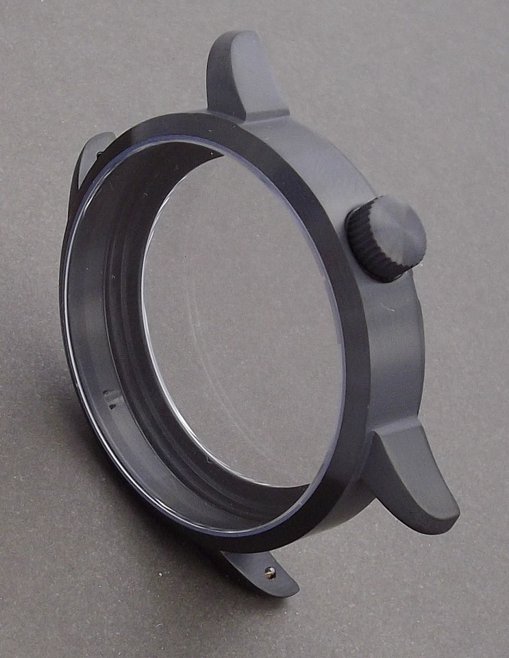 316L ST.STEEL WATCH CASE ETA UNITAS 6497 OR 6498 MOVEMENT PVD BLACK ...