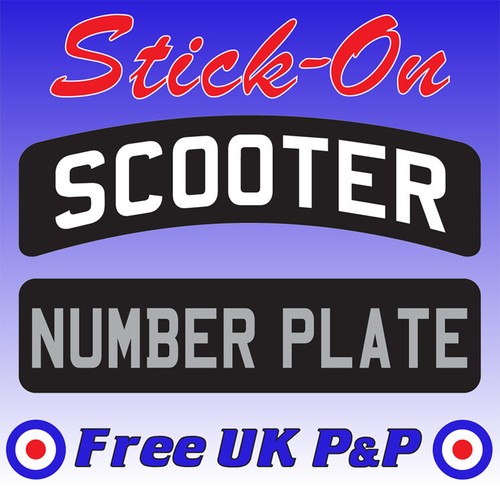 Scooter Number Plate Lamberetta Vespa classic, Stick On Self Adhesive ...