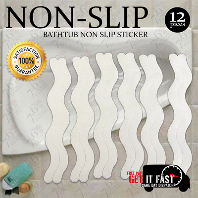 12 X ANTI SLIP BATH TAPE GRIP NON SLIP SHOWER STRIPS PAD STICKERS FLOOR ...