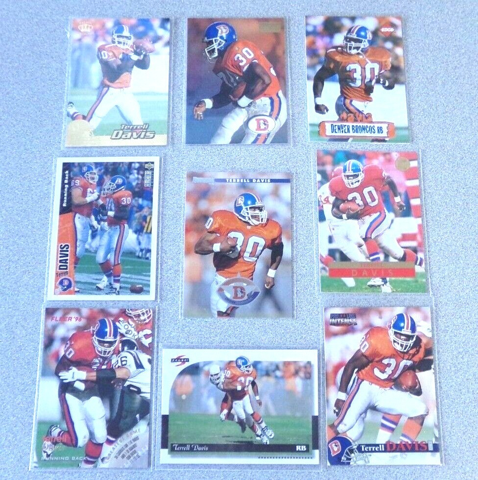 1996 Terrell Davis Rookie Football Card Lot of 9 Denver Broncos | eBay