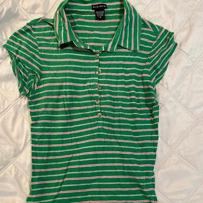 2000s FANG Button Down Preppy Striped Comfortable T-Shirt | eBay