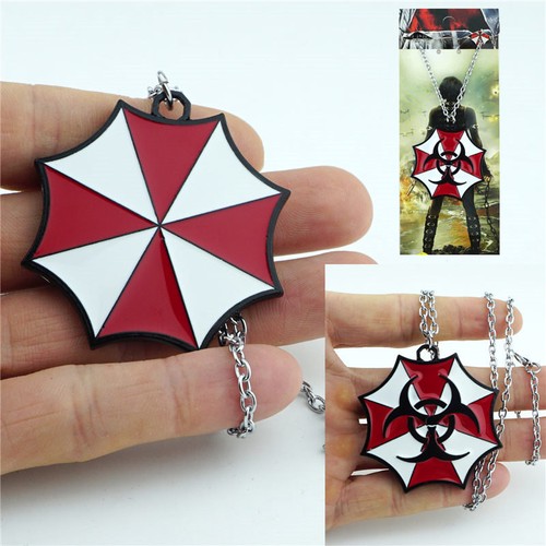 Resident Evil Umbrella Keychain Necklace Pendant Metal Keyring Cosplay ...