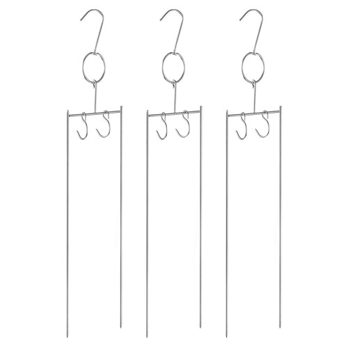 27.9'' Stainless Steel Smoker Hangers, Three-Prong Meats Hooks, 3Pcs ...