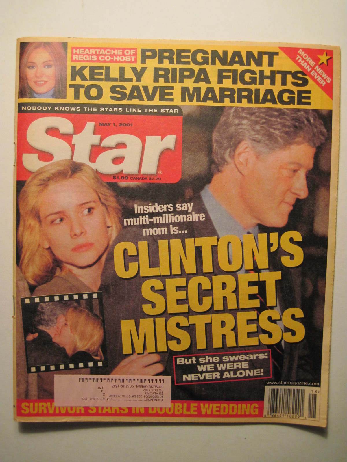 Star Magazine 5-1-2001. Bill Clinton's Secret Mistress! Kelly Ripa ...