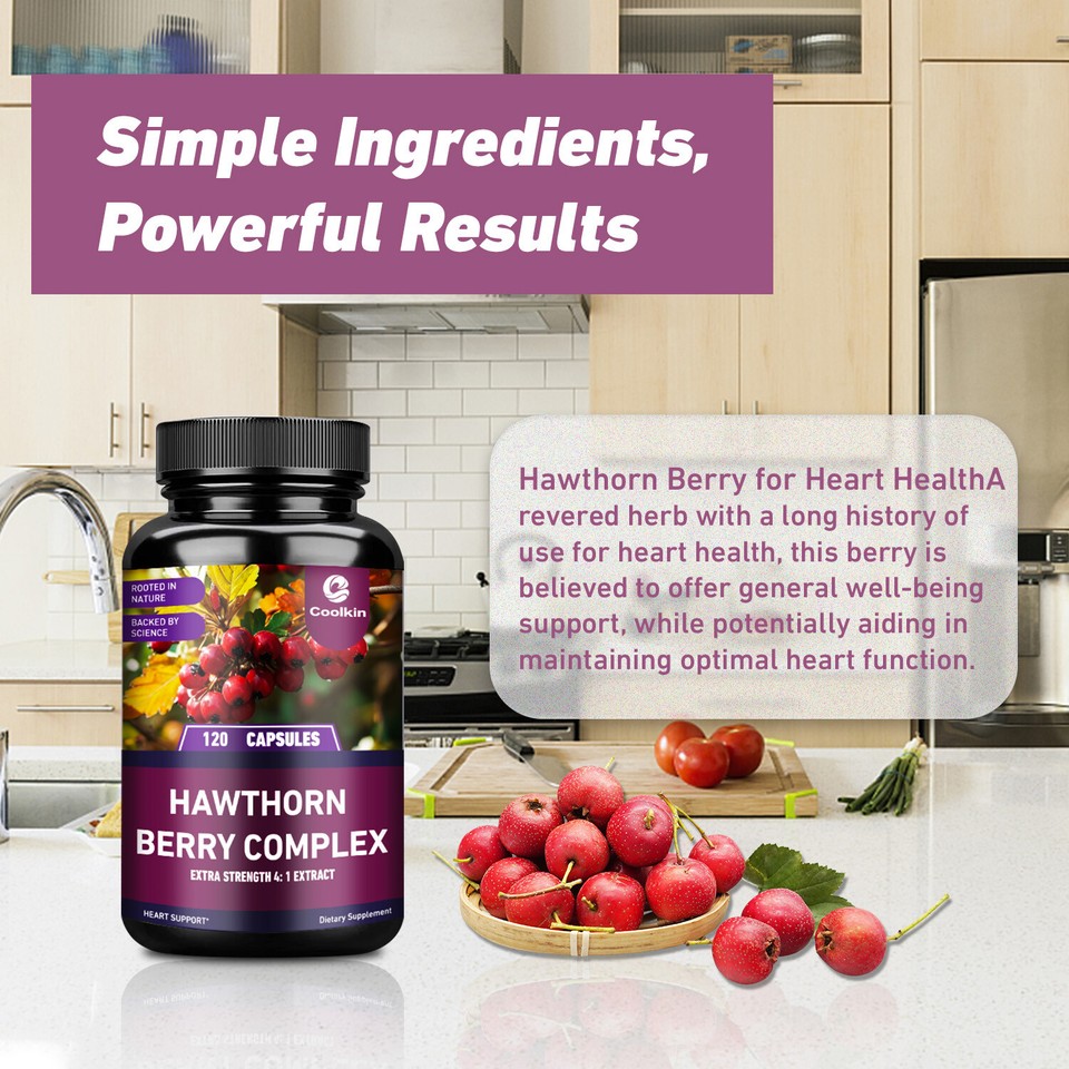 Hawthorn Berry Complex 1330mg - Cardiovascular Health, Blood Pressure Support | eBay