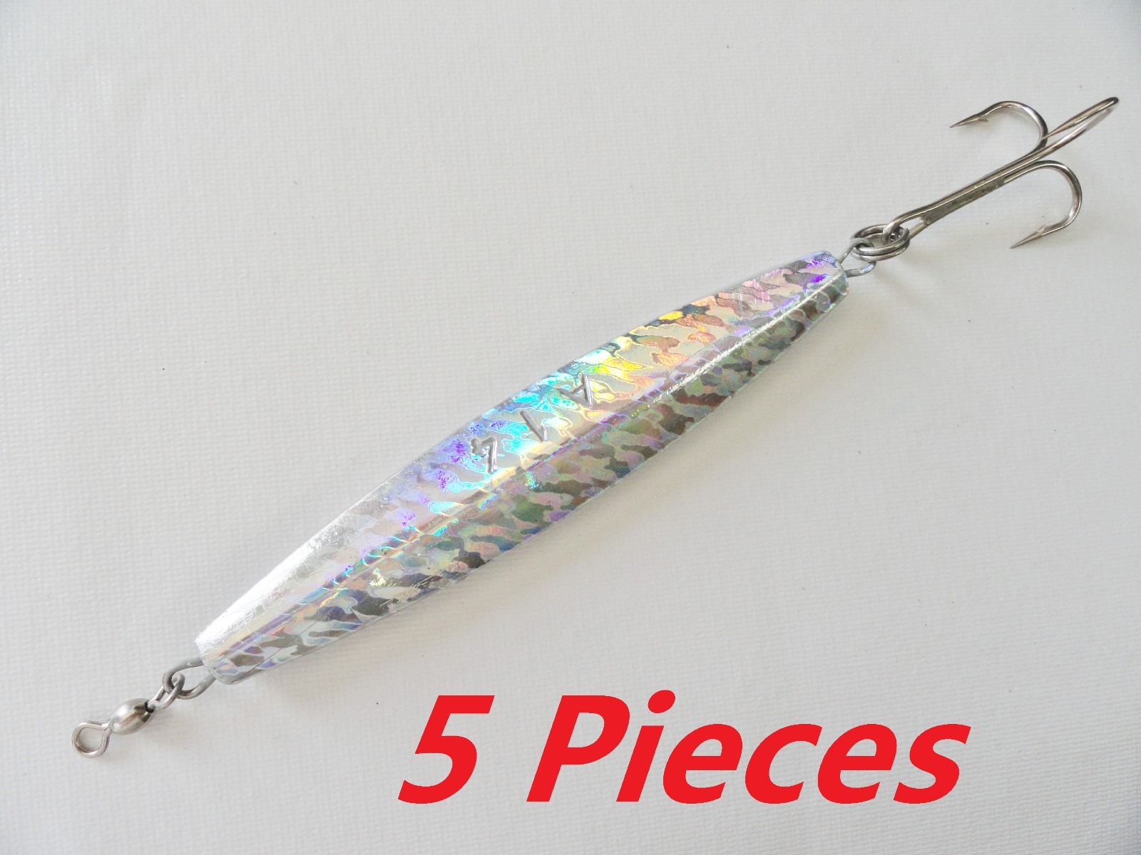1-10 pcs 14oz Diamond Jig Holographic Laser Saltwater Lures w/ Treble ...