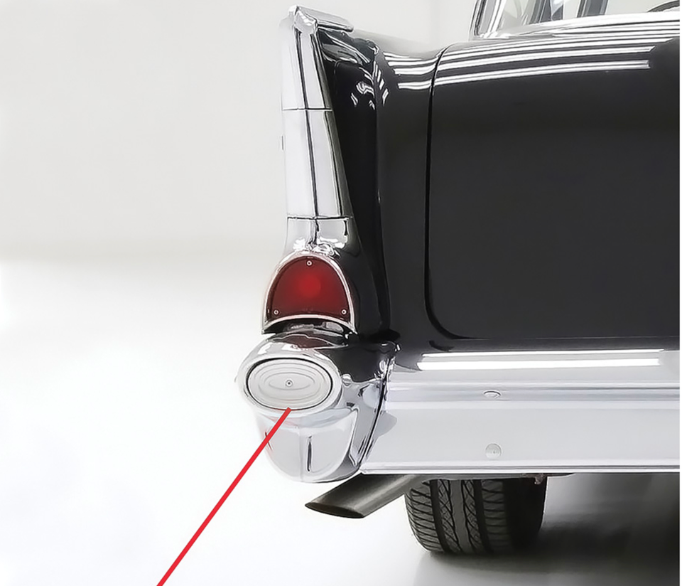 57 Chevy Back Up Light Cover Stainless Steel 1957 Chevrolet New | eBay