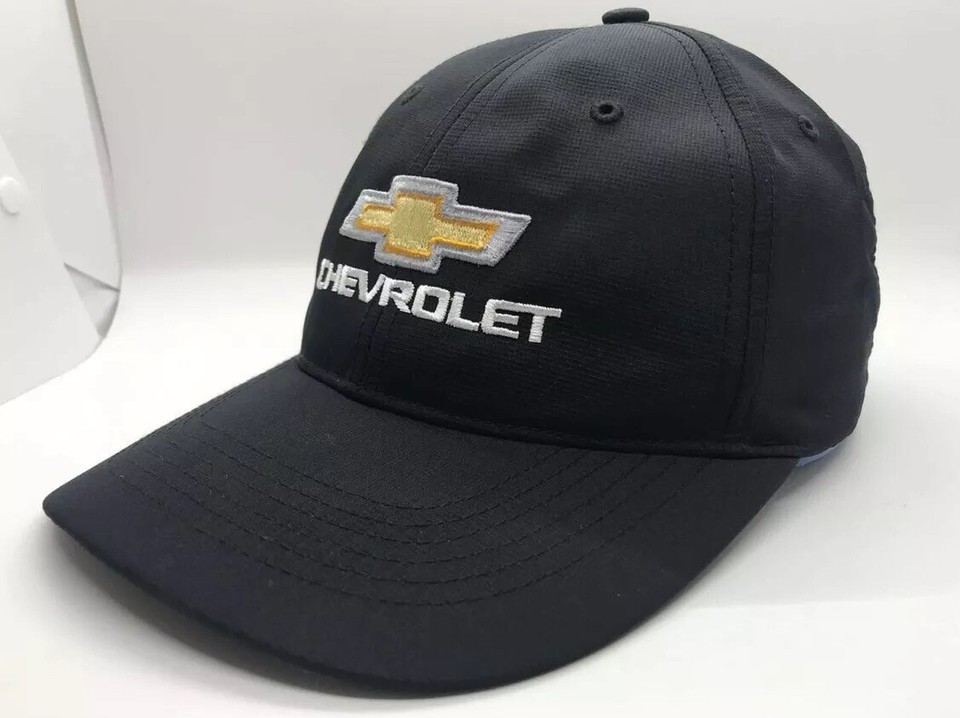 Chevrolet Black Cap Hat Adjustable Adult Polycotton Gray Under Bill | eBay