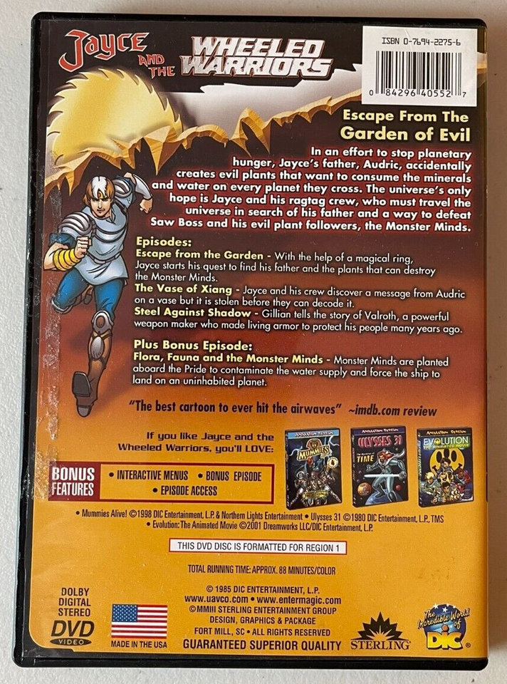 Jayce and the Wheeled Warriors Escape from the Garden of Evil DVD Series Cartoon 84296405527| eBay