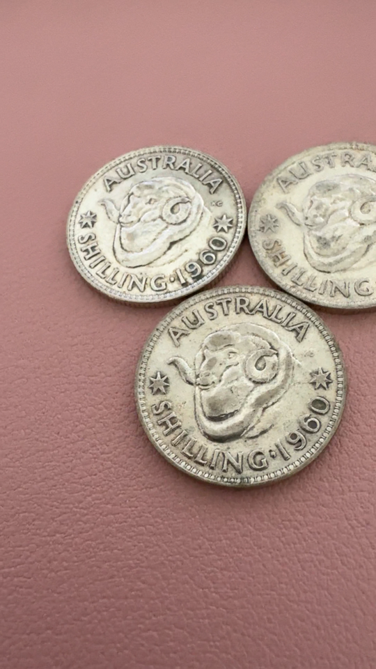 Lot of 3 × Australian Silver One Shilling Coins (1960) – 50% Silver ...