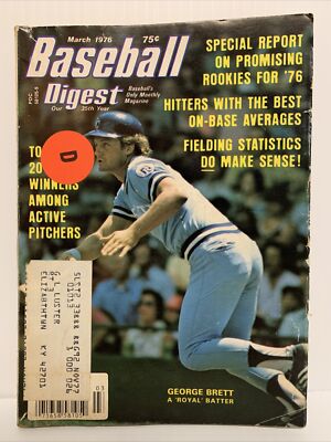 Baseball Digest March, 1976 George Brett "Royal" Batter Kansas City ...