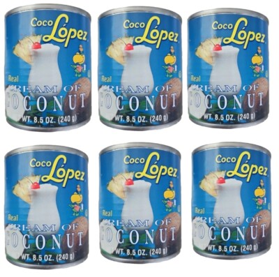 6 Cans-8.5oz. Coco Lopez Real Cream Of Coconut for Piña Colada & others ...