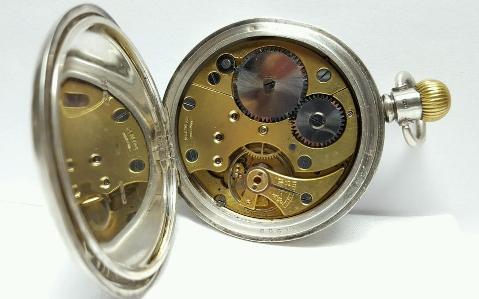H SAMUEL MANCHESTER SILVER POCKET WATCH SWISS MOVEMENT 10 JEWELS SIZE ...