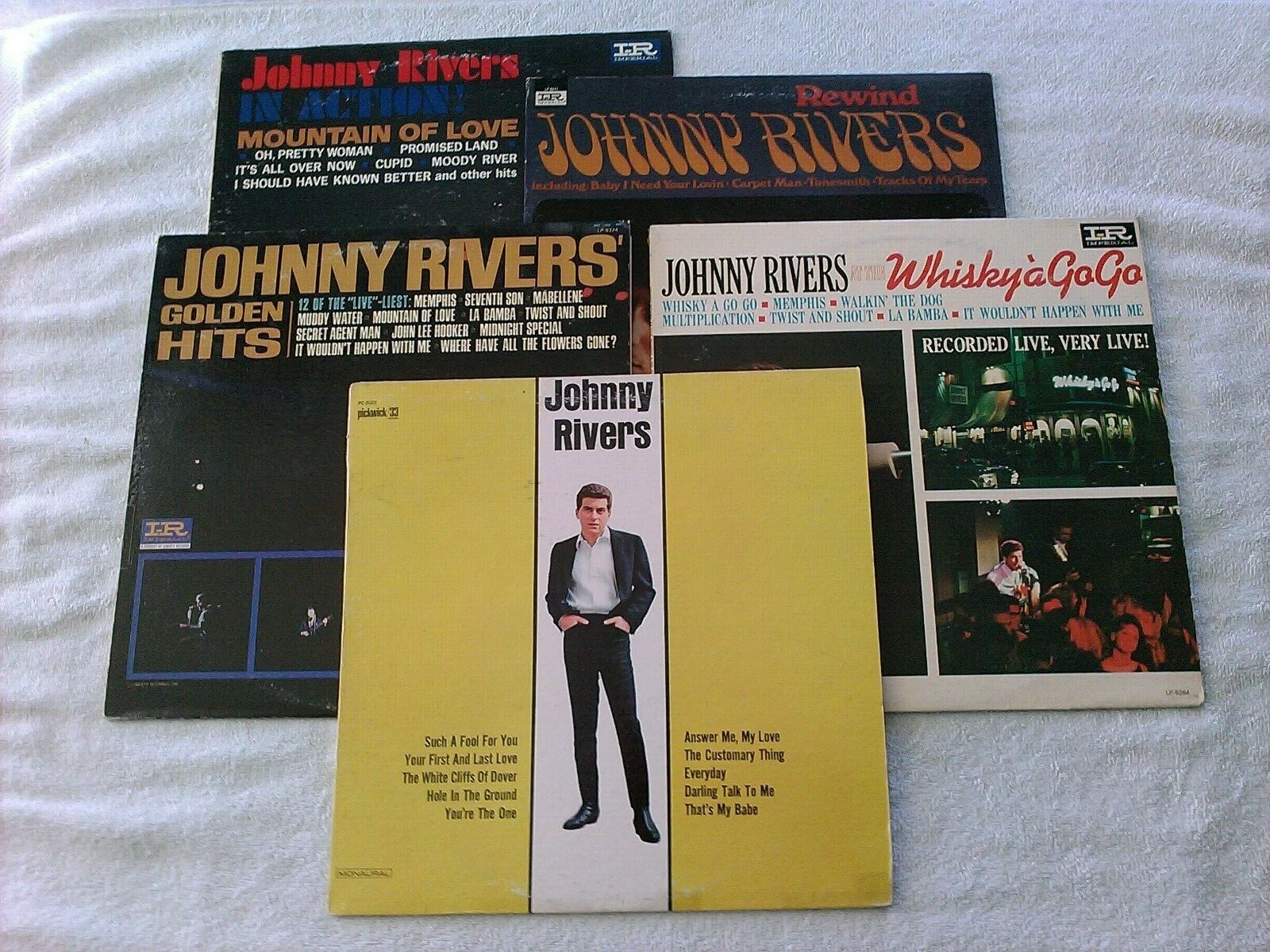 Johnny Rivers Lot 5 Rock Teen Pop 1960's/70's VG+/VG++ 12" 33rpm Lps ...