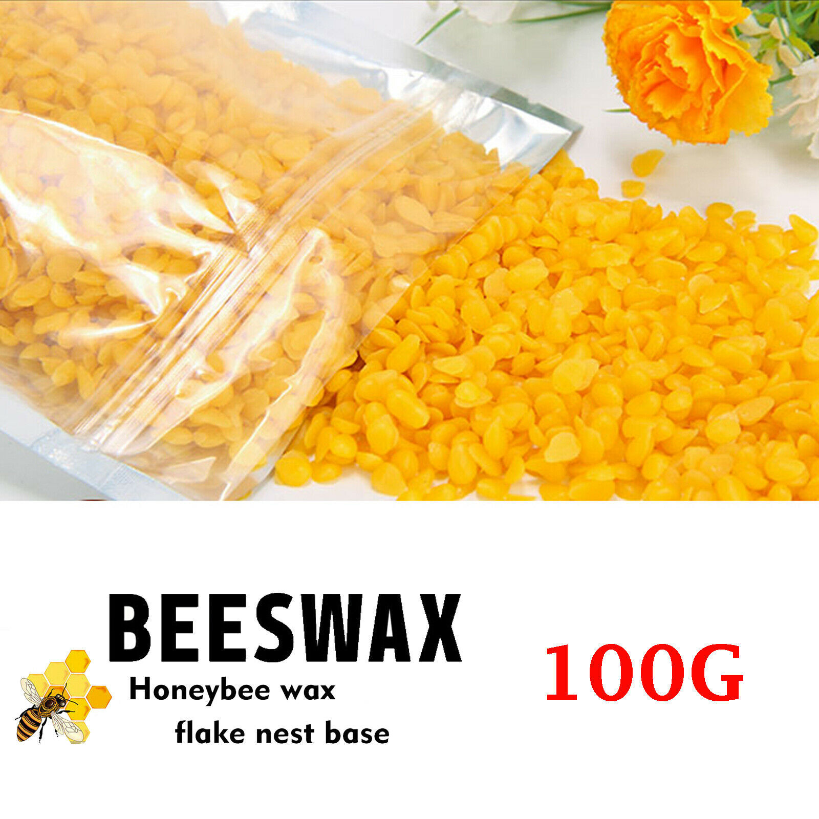 100G-5KG Bag Organic Yellow Beeswax Pellets Pure Bee Wax No Add Easy ...
