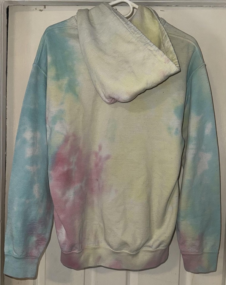 JV by Jac Vanek Hoodie Womens Small Pastel Tie Dye Alien Pizza Graphic ...