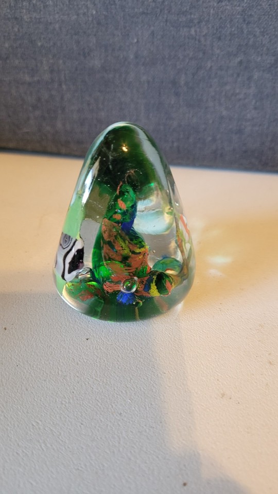 Art Glass Paperweight Fish Aquarium Glass Pyramid Shape | eBay