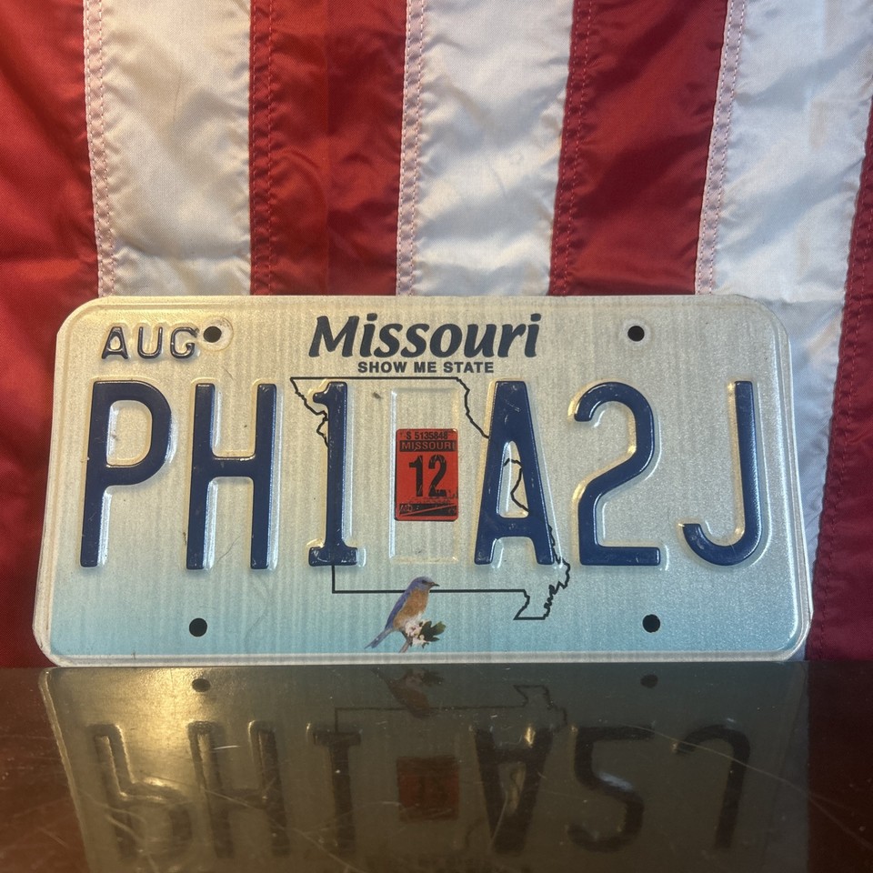 Missouri Show Me State License Plate Aug Number PH1 A2J | eBay