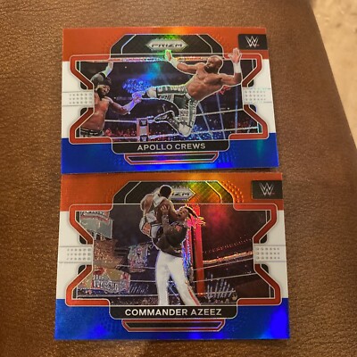 2022 Panini WWE Prizm Debut APOLLO CREWS Commander Azeez Red White Blue ...