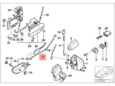 OEM BMW 5 E39 02-03 FRONT RIGHT DOOR HANDLE BOWDEN CABLE GENUINE NEW | eBay