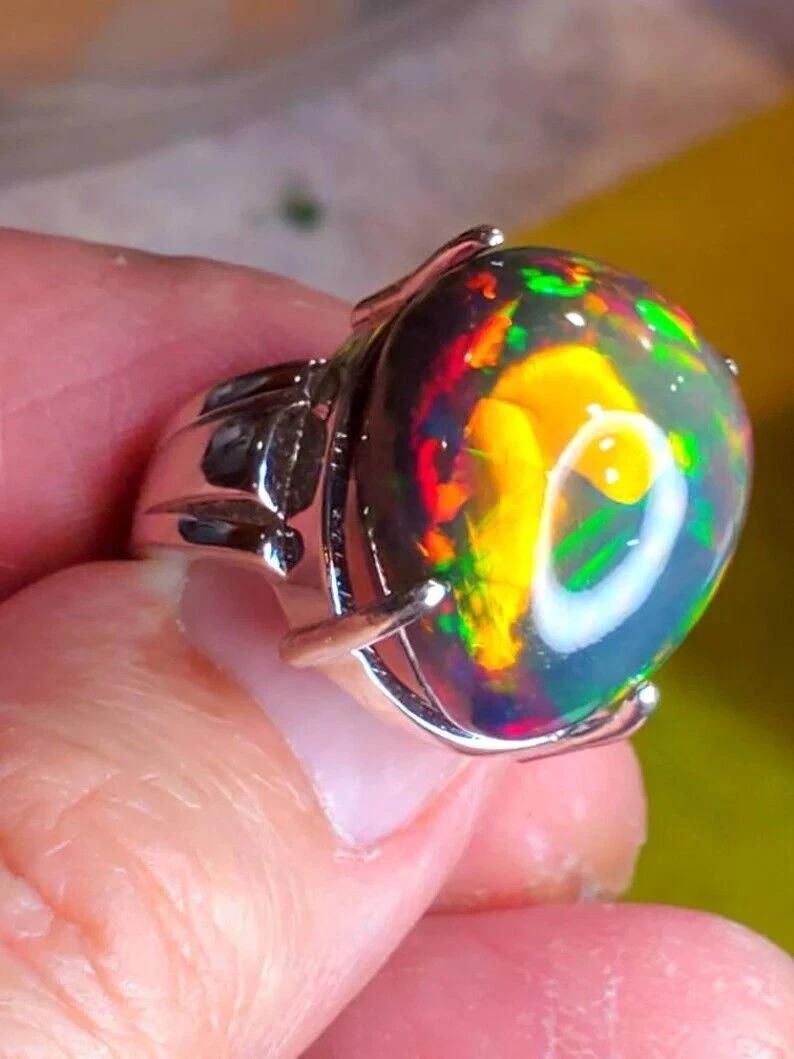 Mens Fire Opal Ring