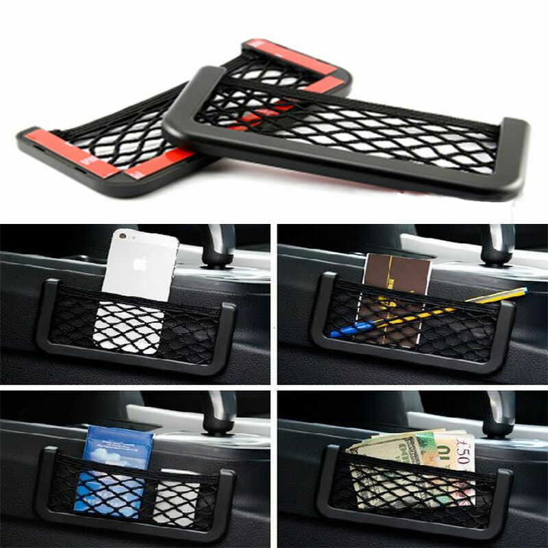 2pcs Car Van Truck Net Mesh Storage Bag Pocket Organiser Holder Phone ...