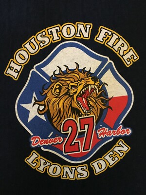 ⭐FREE SHIPPING!⭐ | Houston FIRE HFD Station 27 tees. Lyons Den logo w ...