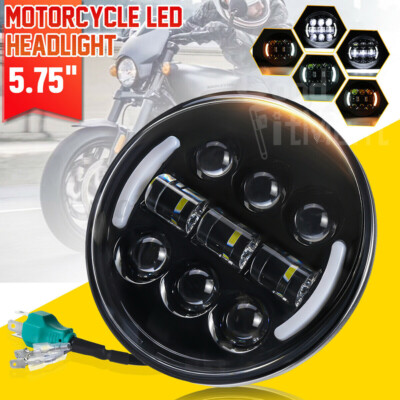 5.75" LED Round Black Motorcycle Headlight For Harley Street XG500 ...