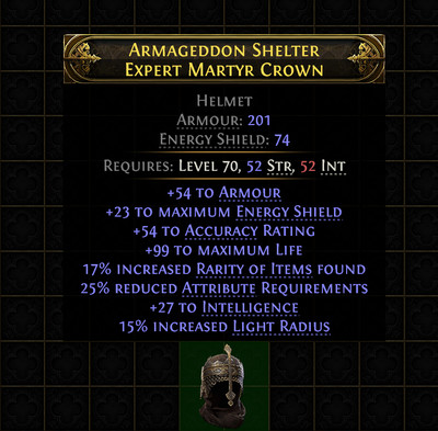 💥Path Of Exile 2💥Early Access💥Rare Helmet Lv 70💥Rarity+Life+Shield ...
