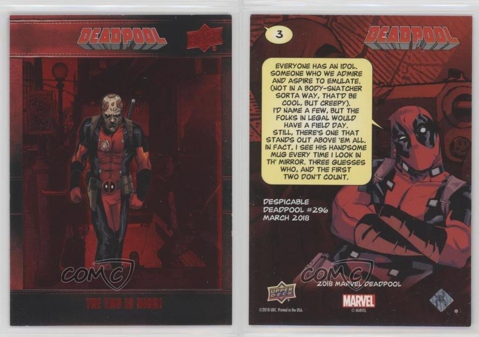 2019 Upper Deck Marvel Deadpool The End is Nigh #3 15fy | eBay