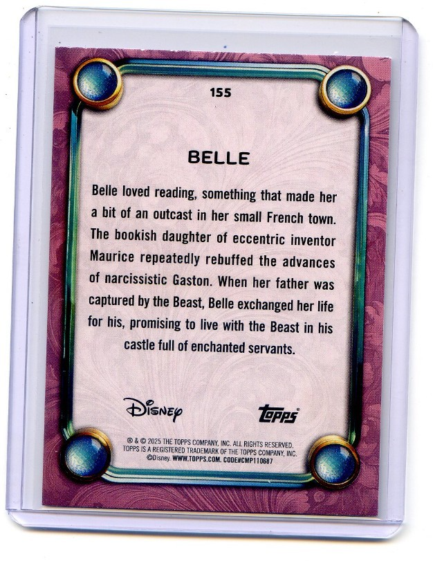 2025 Topps Disney Wonder BELLE #155 Base Cartoon Princess SP BEAUTY ...