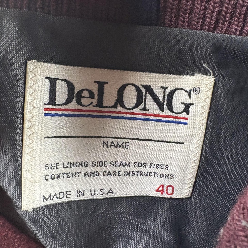 Vintage DeLong Varsity Jacket Mens 40 Wool Leather Letterman Made USA ...