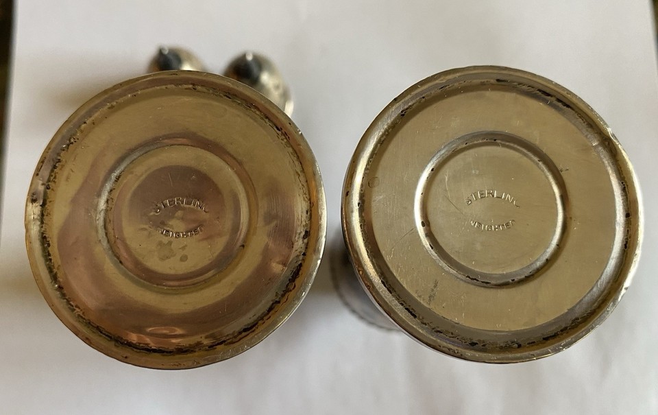 Vintage Sterling Silver Lightly Weighted Salt & Pepper Shakers 5 1/2 ...