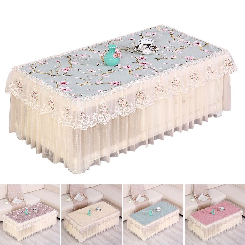 Rectangle Tablecloth Elegant Table Cover Floral Pattern Tea Table ...