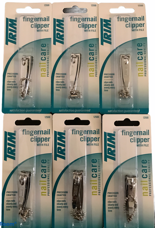 Trim Nail Clipper Original Blister Fingernail clipper w/file 6 Pcs Trim ...