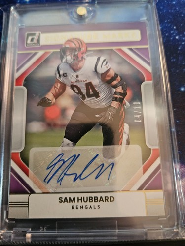 2022 PANINI DONRUSS SAM HUBBARD AUTO GOLD SP #/10 CINCINNATI BENGALS ...