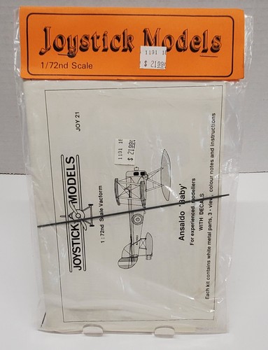 Joystick Models Ansoldo Baby Vacform Airplane Kit 1:72 Scale Joy 21 ...