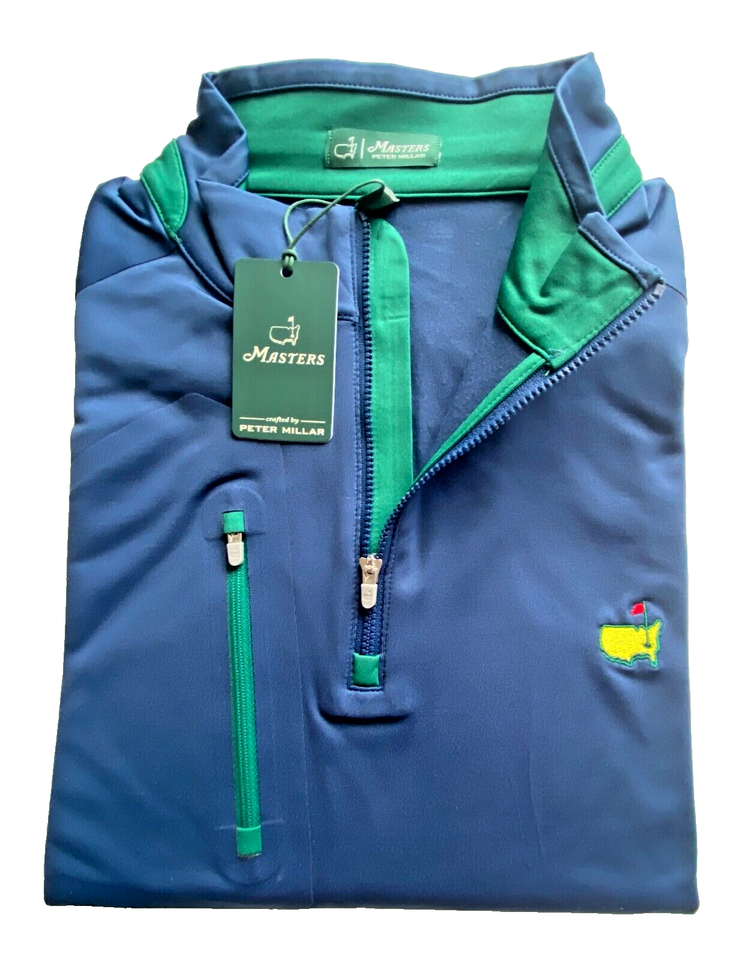 2026 Masters by Peter Millar Medium Navy Blue 1/4 Zip Pullover Augusta ...