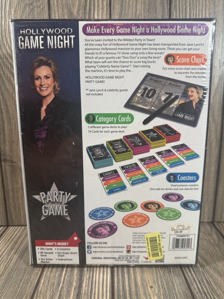 Hollywood Game Night Party Family Board Game NBC Cardinal 2014 NEW ...