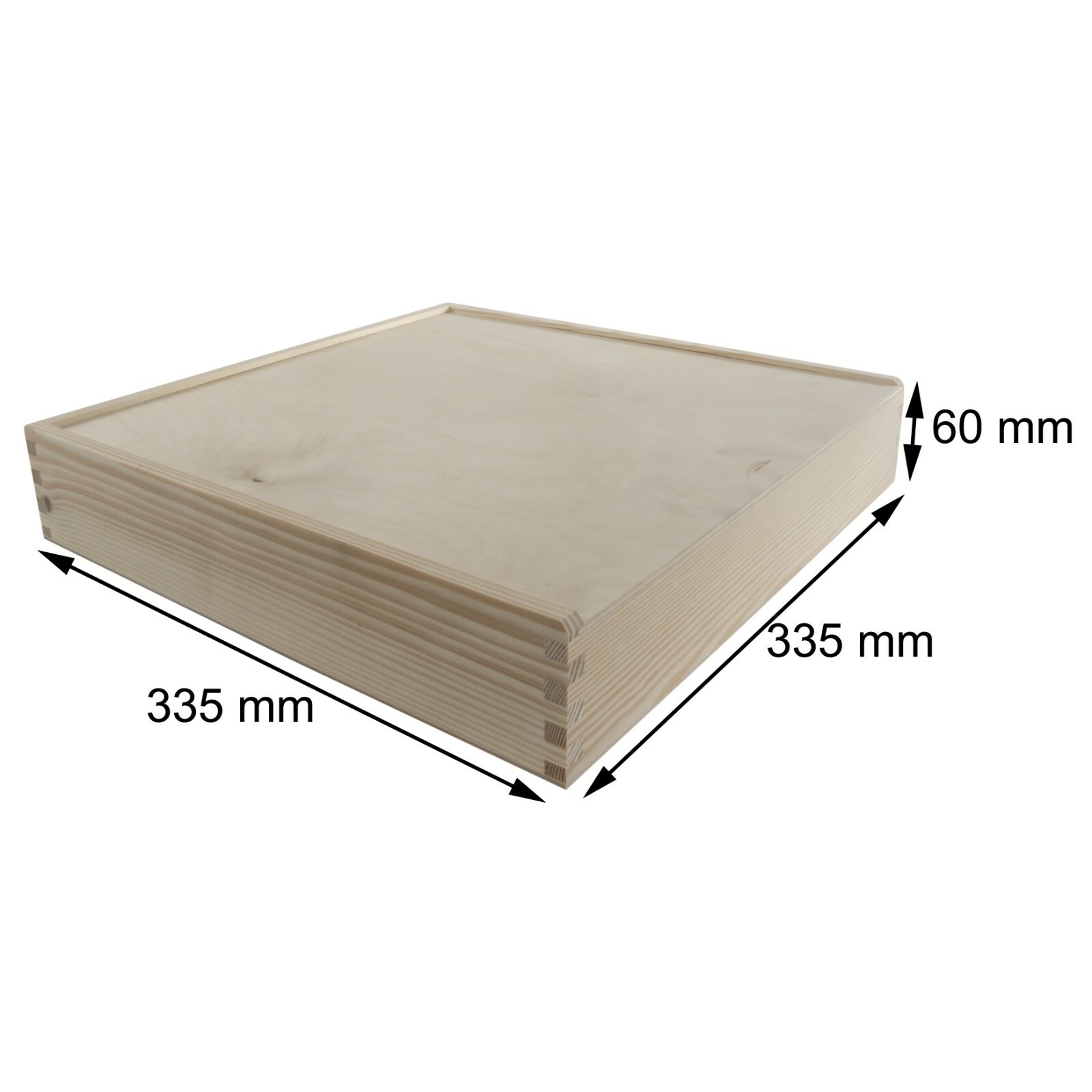 Large Square Lidded Wooden Storage Box / Photos Memory Keepsake Holder ...