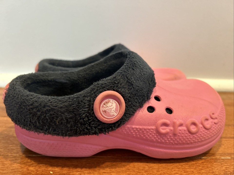 Crocs Lined Pink Blue Girls Shoes 1 | eBay UK
