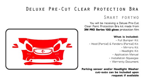 Smart fortwo 2018-2019 3M PRO Series PreCut Paint Protection Film Clear ...