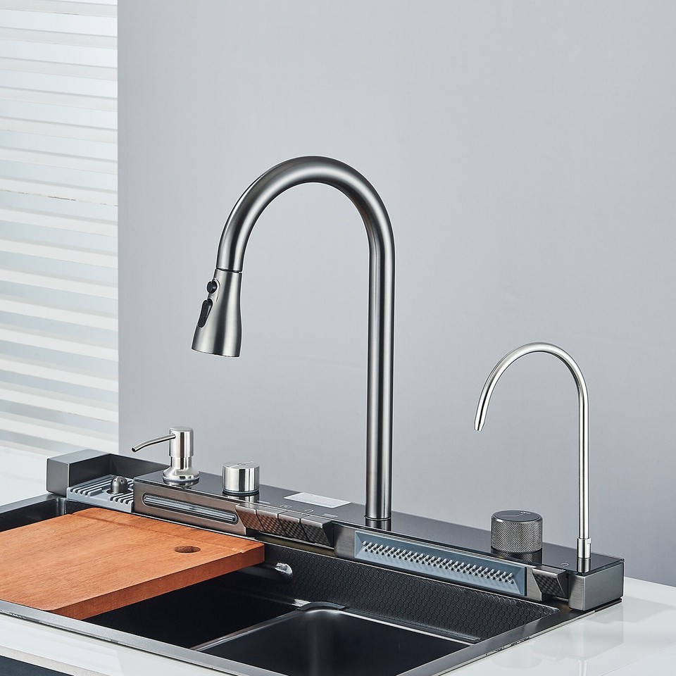 Flying Rain Stainles Steel Deck Mount Kitchen Sink Faucet Household ...