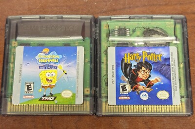 Harry Potter and the Sorcerer's Stone + SpongeBob Nintendo Game Boy ...